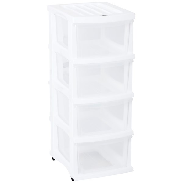 Taurus Storage Drawer 4 Drawer White | OfficeMax NZ