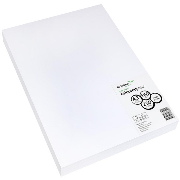 OfficeMax A3 160gsm Wispy White Premium Colour Copy Paper, Pack of 250 ...
