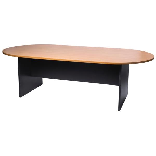Firstline Boardroom Table Oval 2400mm Beech/Ironstone | OfficeMax NZ