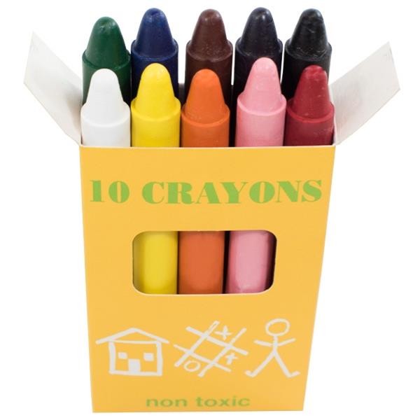 Retsol Hard Wax Crayons Assorted Colours, Set of 10 | OfficeMax NZ