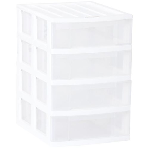Taurus Storage Drawer A4 4 Drawer White | OfficeMax NZ