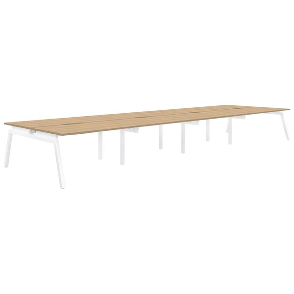 Accent Balance Desk Angle 8 1200 X 700MM, Classic Oak with White Base ...
