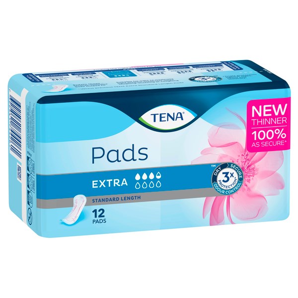 TENA Extra Incontinence Pads Standard Length, Pack of 12 | OfficeMax NZ