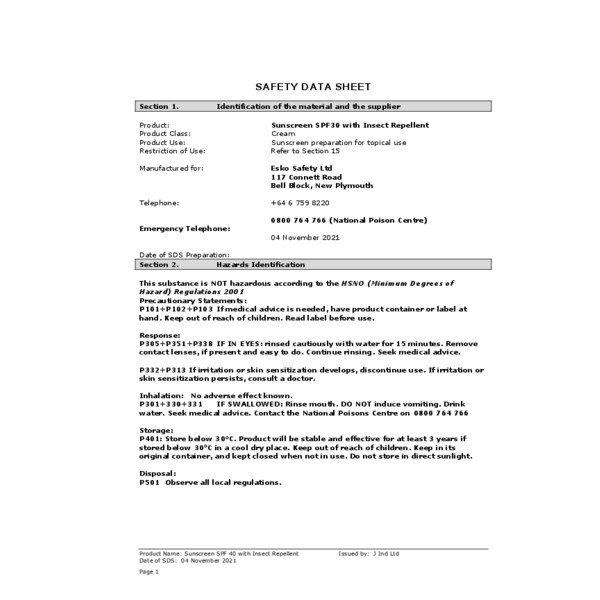 Sungard SPF30 Insect Repellent Sunscreen 500ml | OfficeMax NZ