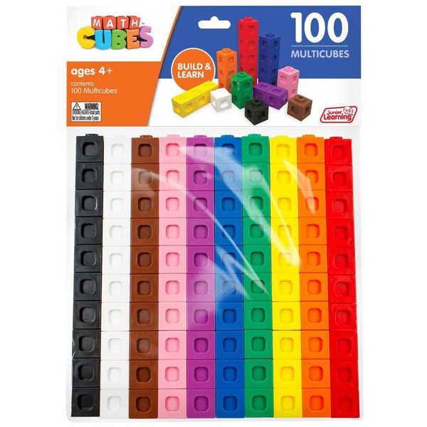 Junior Learning Math Cubes Build And Learn Multicubes, Pack of 100 ...