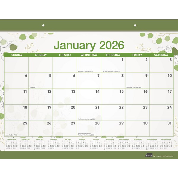 Sasco Eco Desk Planner Large 480X340mm 2026 | OfficeMax NZ