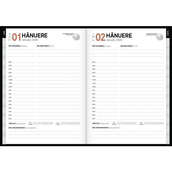 Tuhi A51 Bilingual Diary A5 Day Per Page Rataka 2026 Hinemoana ...