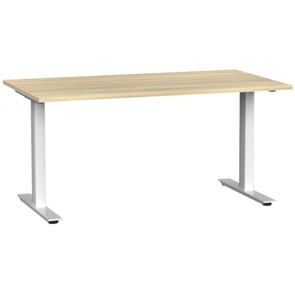 Agile Single User Desk 1500mm Atlantic Oak/White | OfficeMax NZ