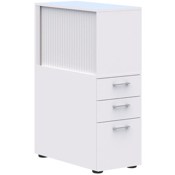 Mascot Lockable Personal Storage 3 Drawer Mobile & Tambour Left Hand ...
