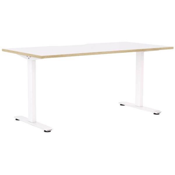 Klever Single User Desk 1500mm Snowdrift/Atlantic Oak/White | OfficeMax NZ