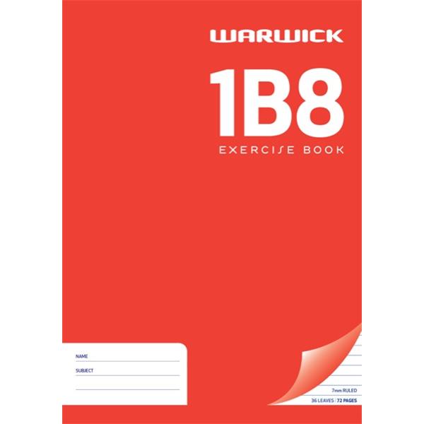 Warwick 1B8 Exercise Book Unpunched 7mm Ruled 36 Leaves | OfficeMax NZ