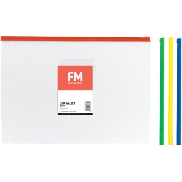 FM PVC Transparent Data Wallet With Zip Lock A4 | OfficeMax NZ