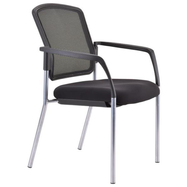 Buro Lindis Guest Chair Mesh Back With Arms Black/Silver | OfficeMax NZ