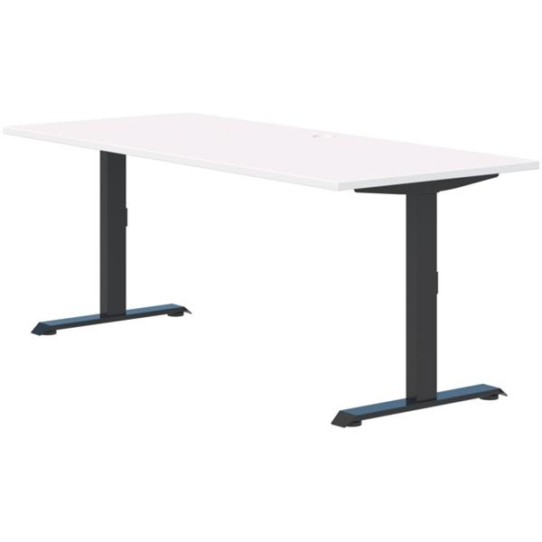 Summit II Single User Desk Cable Port 1200mm Snowdrift/Black | OfficeMax NZ