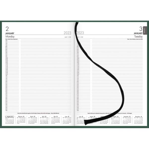 Milford A41 Eco Diary A4 1 Day Per Page 2023 Green | OfficeMax NZ