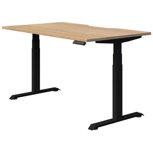 Switch Electric Single User Desk 1500mm Classic Oak/Black | OfficeMax NZ