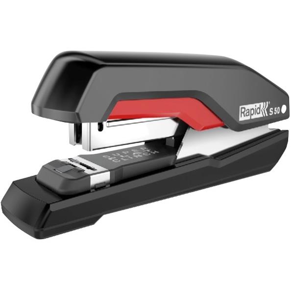 Rapid S50 Supreme Half Strip Stapler 50 Sheet Black/Red | OfficeMax NZ