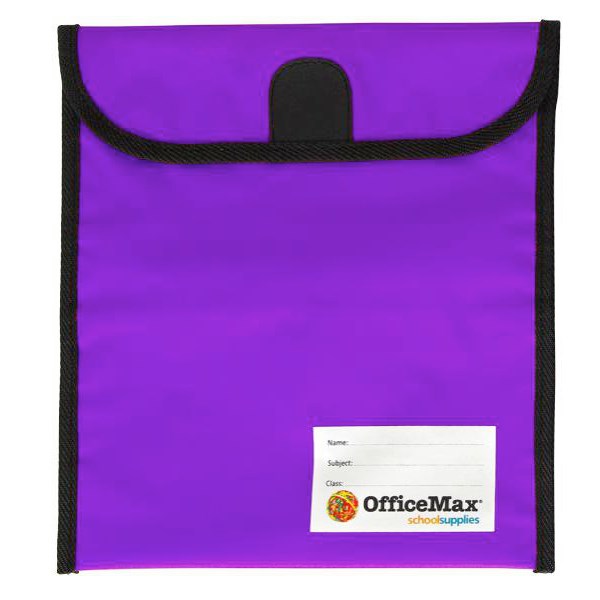 OfficeMax Journal Bag Medium Hook & Loop Fastener 270x310mm Purple ...