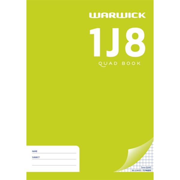 Warwick 1J8 A4 Exercise Book 5mm Quad 36 Leaves | OfficeMax NZ
