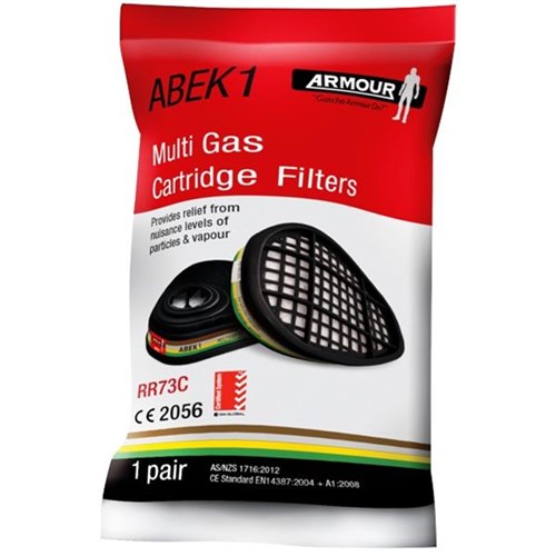 Armour Abek 1 Multi-Gas & Vapours Mask Respirator Cartridge Filters ...