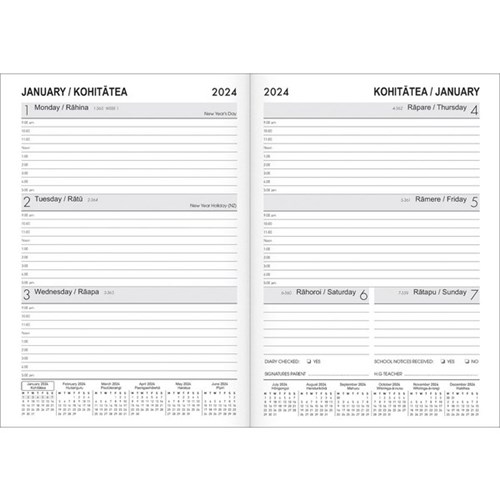 OfficeMax A5 Student Diary Week To View 2024 Kia Ora | OfficeMax NZ