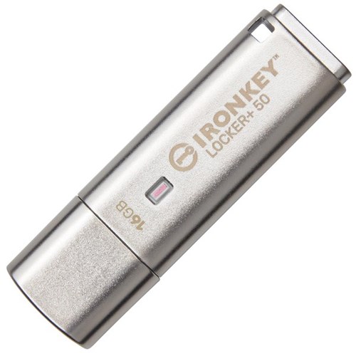 Kingston IronKey Locker Plus 50 Flash Drive 16GB | OfficeMax NZ