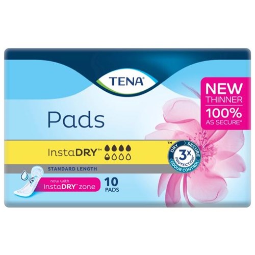 TENA Extra Incontinence Pads Women's Long Length, 6 Packs of 10 ...