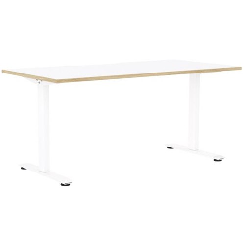 Klever Single User Desk Scallop Top 1500mm Snowdrift/Oak/White ...