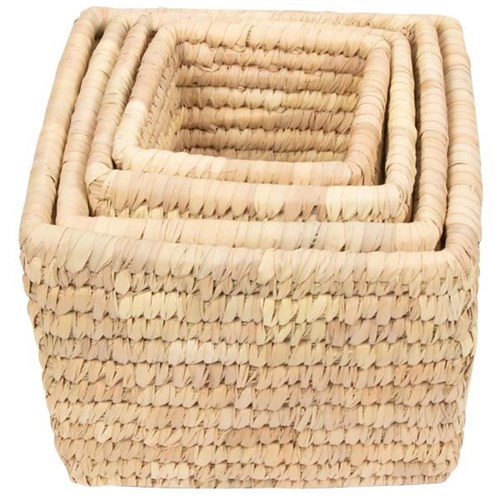 Trade Aid Square Flax Box, Set of 4 | OfficeMax NZ