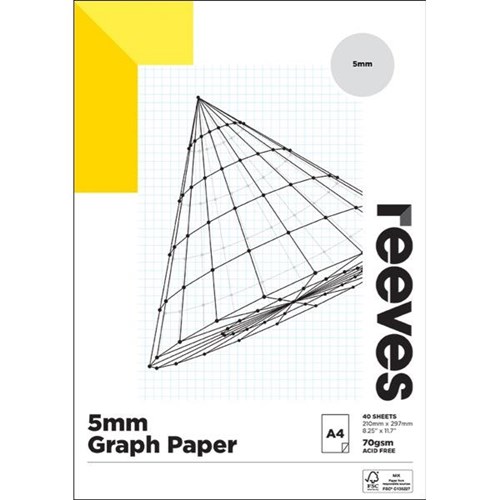 Reeves A4 Graph Pad 70gsm 5mm 40 Sheets | OfficeMax NZ