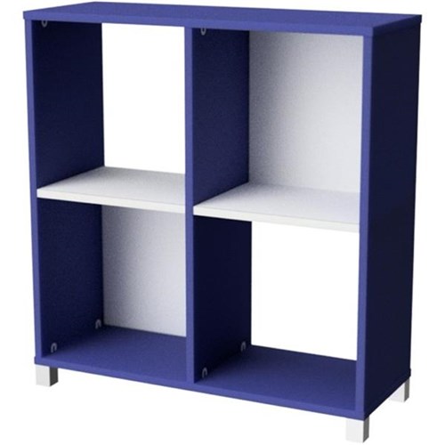 Zealand 4 Cube Storage Unit Blue/White 800x300x850mm | OfficeMax NZ