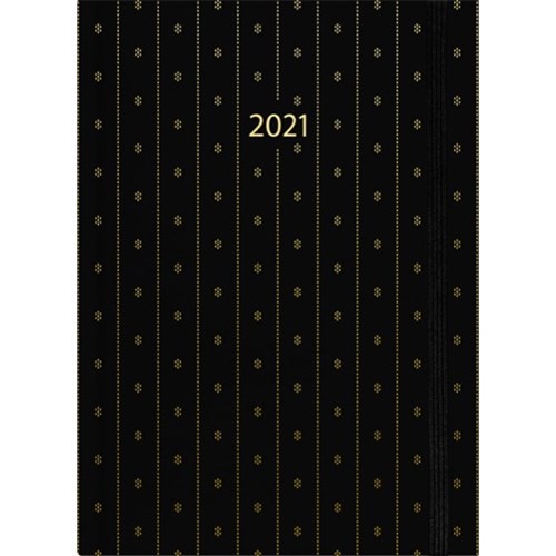 Collins A51 Diary A5 1 Day Per Page 2021 Black & Gold Ornamental ...