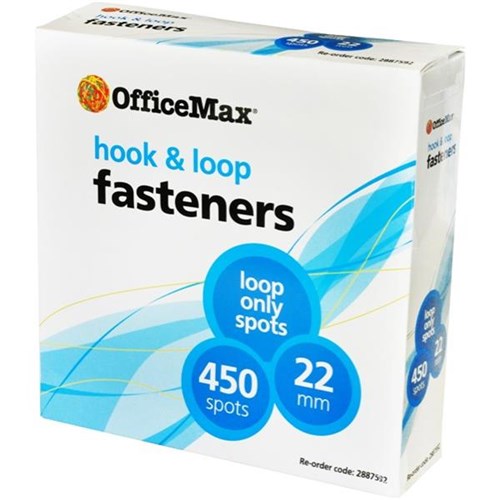 OfficeMax Loop Only Fasteners Spot 22mm White, Box of 450 | OfficeMax NZ