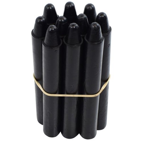 Retsol Hard Wax Crayons Black, Set of 10 | OfficeMax NZ