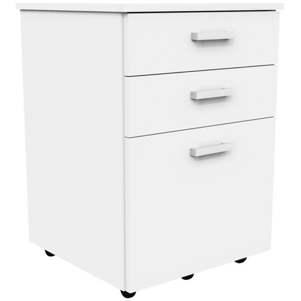 Slimline Mobile 3 Drawer Locking Snowdrift White | OfficeMax NZ