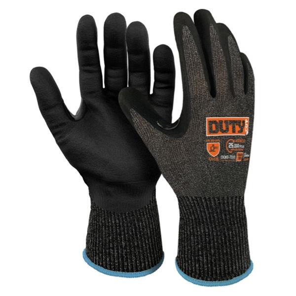 Duty Open Back Gloves Micro Foam Nitrile PU Coated Cut 5 F Black/Black ...